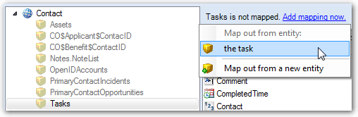 Output Map Application Tables From Existing Entities