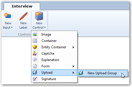 Create a New Upload Group and Upload Control