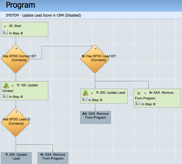 Configuring a program for lead scoring