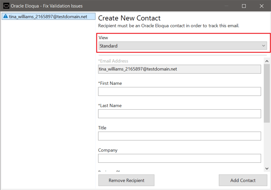 Creating new contacts