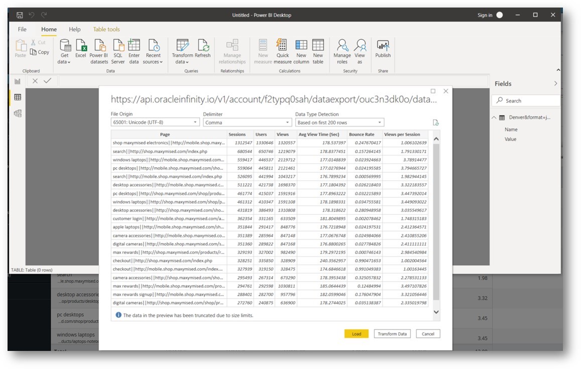 Oracle Infinity + Microsoft Power BI Implementation Guide