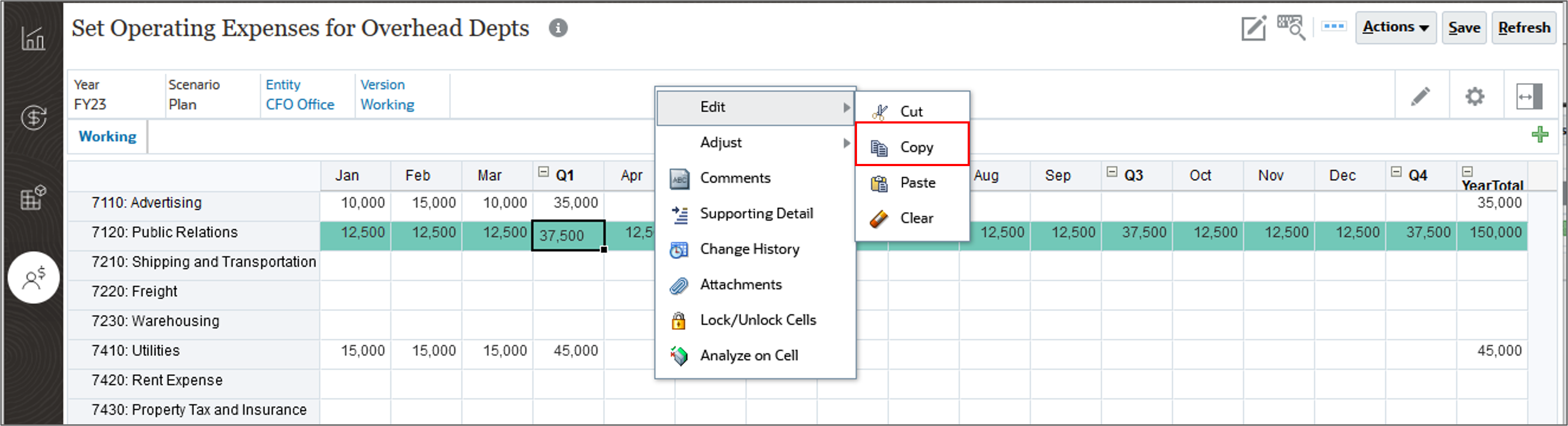 Adjusting Forecasts in Planning