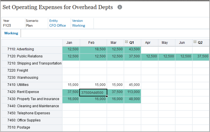 Adjusting Forecasts in Planning