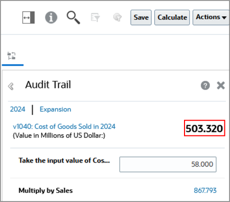 Analyzing account calculations with Strategic Modeling