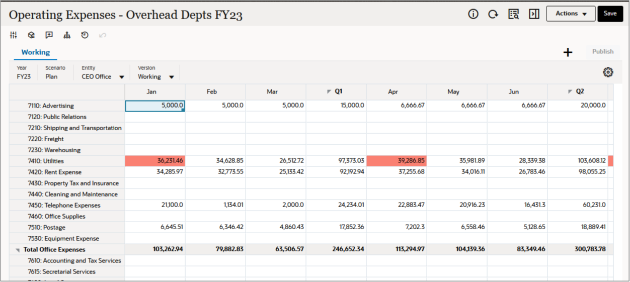 Loading Data in Planning