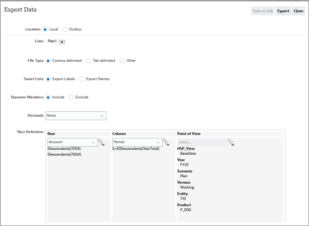Loading Data in Planning