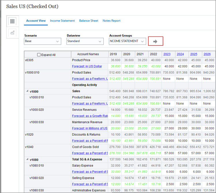 Managing subaccounts with Strategic Modeling