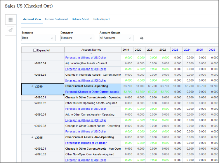 Managing subaccounts with Strategic Modeling