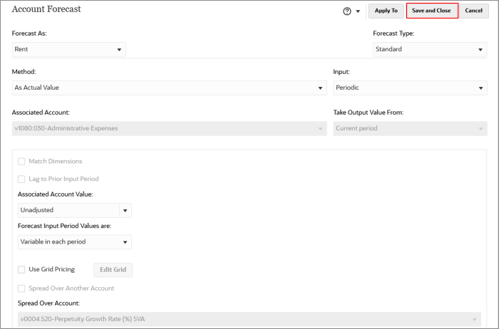 Managing subaccounts with Strategic Modeling