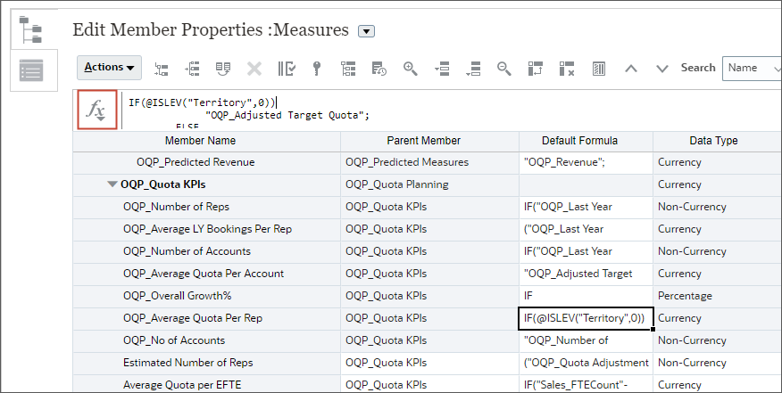 Adding Measures in Sales Planning