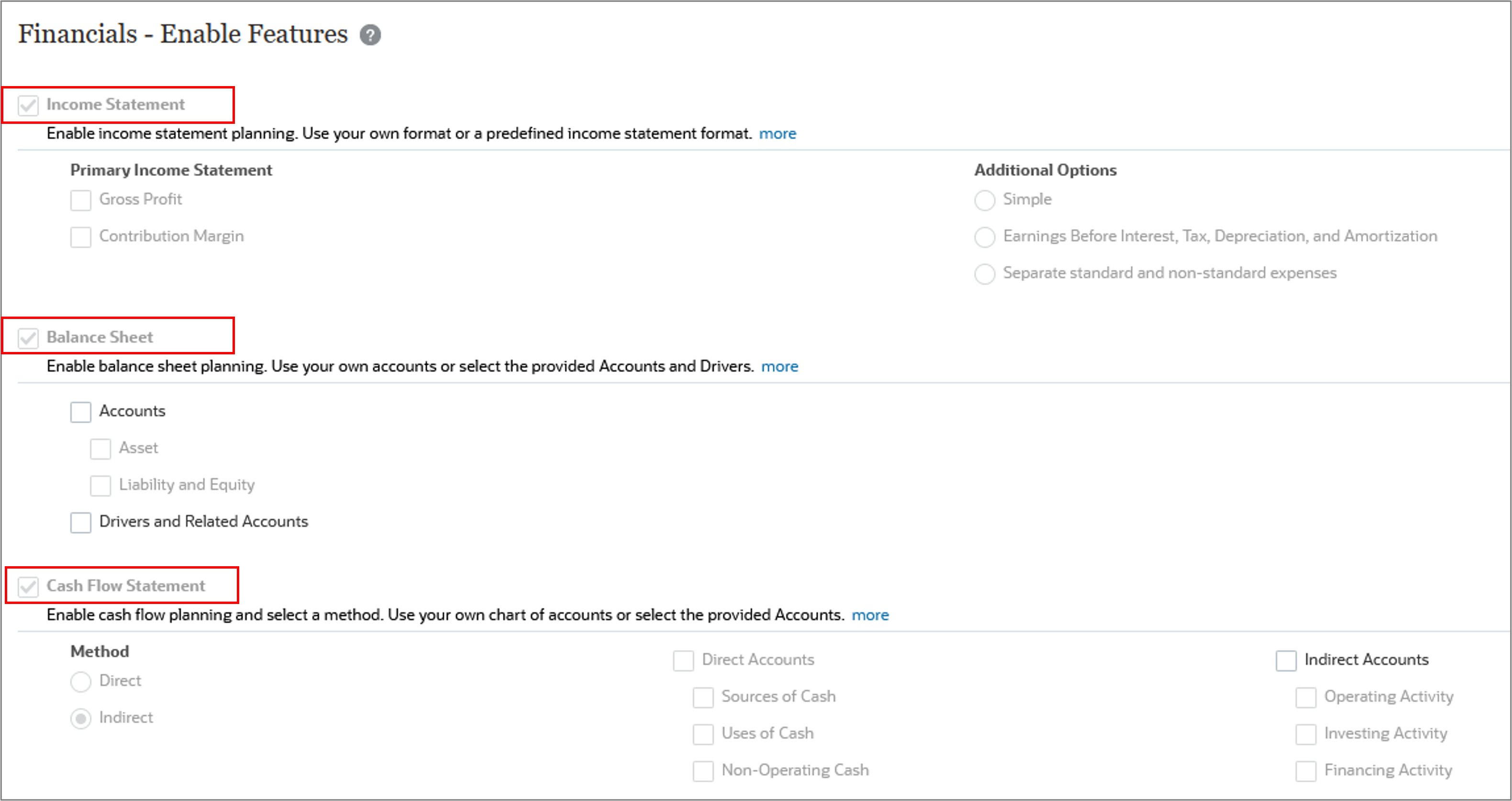 Calculating Actuals and Preparing Plans and Forecasts in Financials