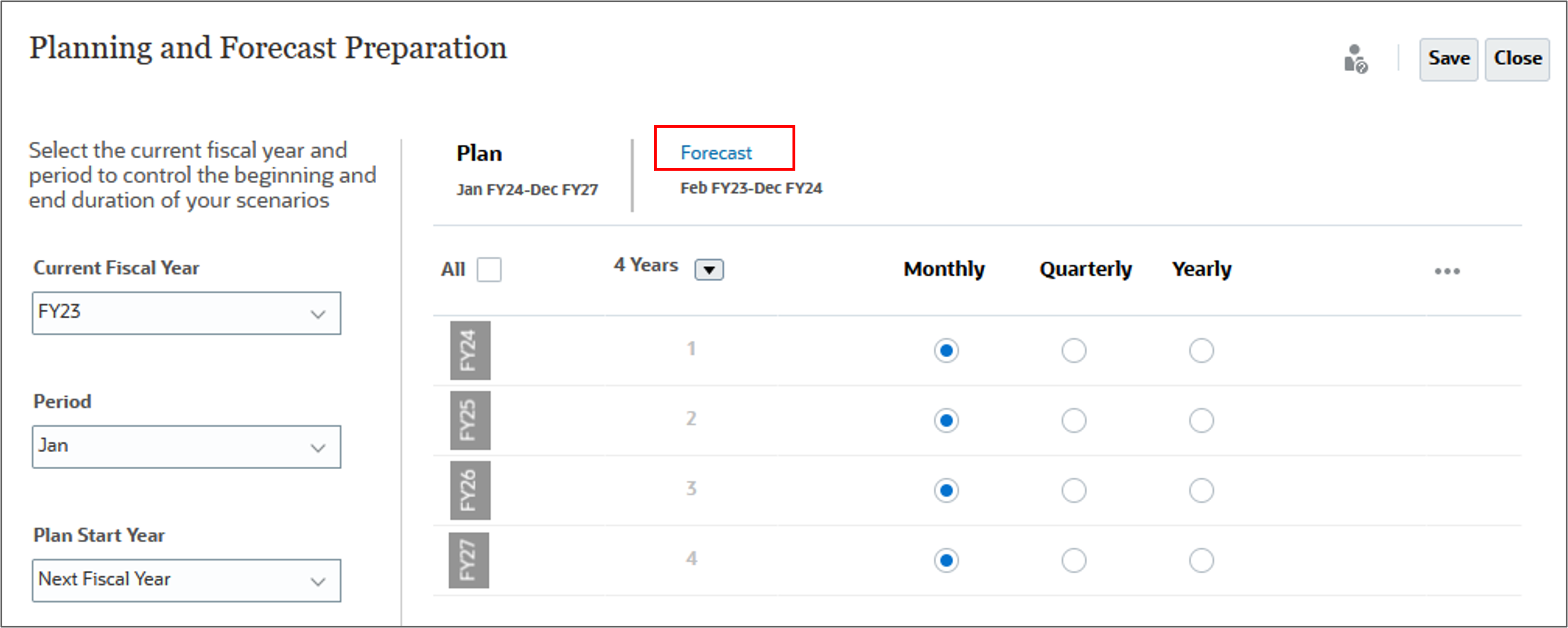 Calculating Actuals and Preparing Plans and Forecasts in Financials