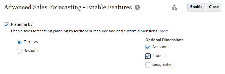 Configuring Advanced Sales Forecasting in Oracle Sales Planning