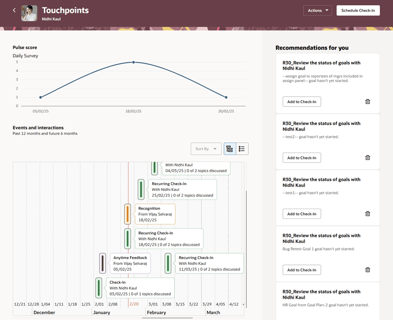 Enhancements to the Touchpoints Experience