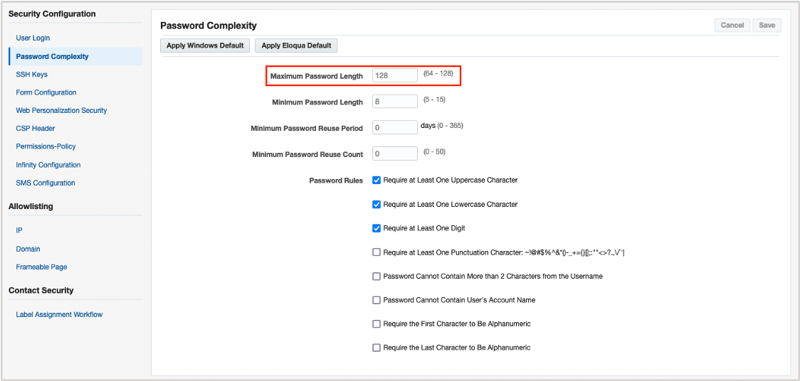 Maximum Password Length