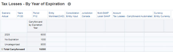 Working with Tax Losses/Credits Expiration Forms