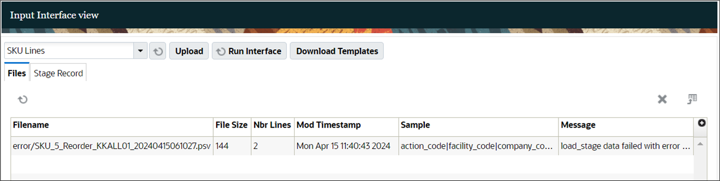 Interface Errors 7478