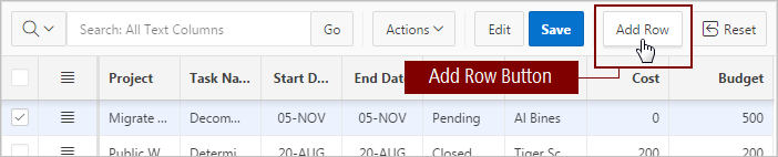 Adding A Row In An Editable Interactive Grid