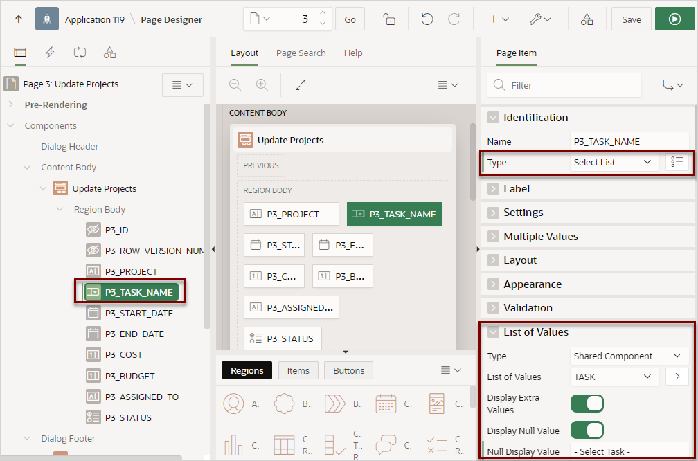 Creating a Dynamic List of Values at the Application-Level