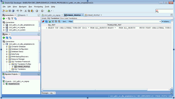 SQL Translation Framework Configuration