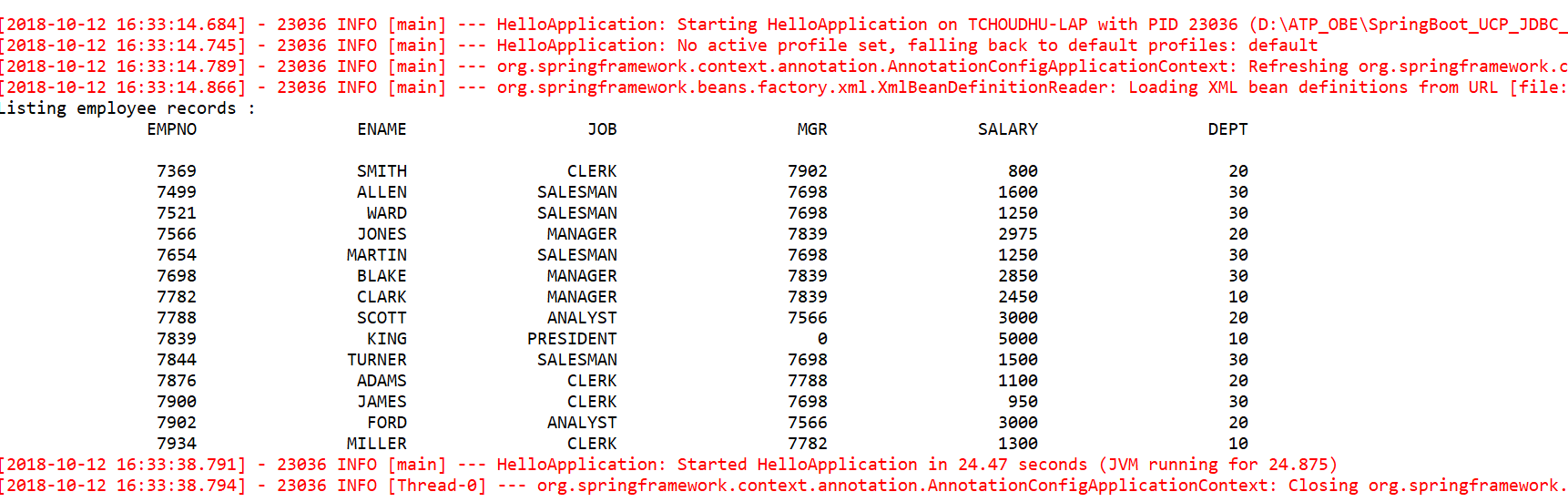 Autonomous Transaction Processing (ATP), SpringBoot and JDBC