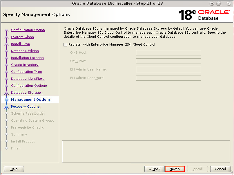 Perform Advanced Installation for Non-Container Database