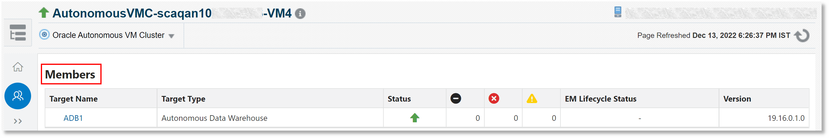 Oracle Autonomous Exadata Vm Cluster Home Page