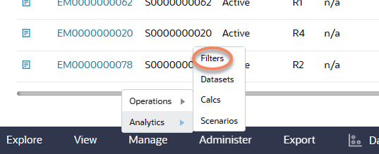 Manage Filters