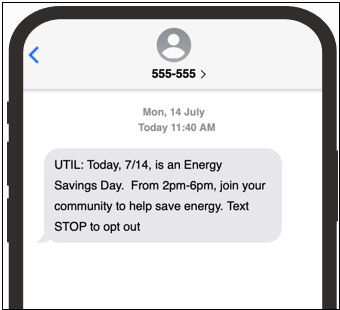 Pre-Event SMS Message