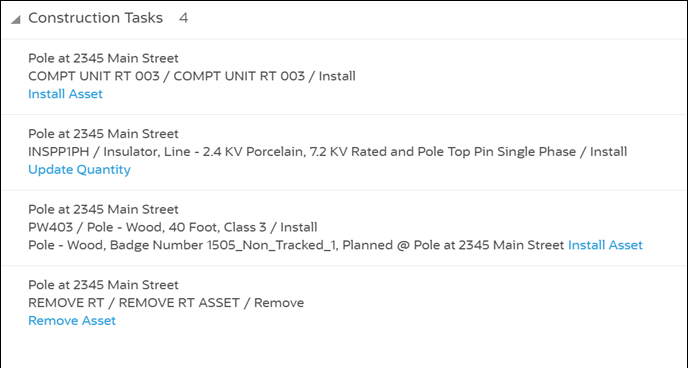 Construction Work Activity Operations