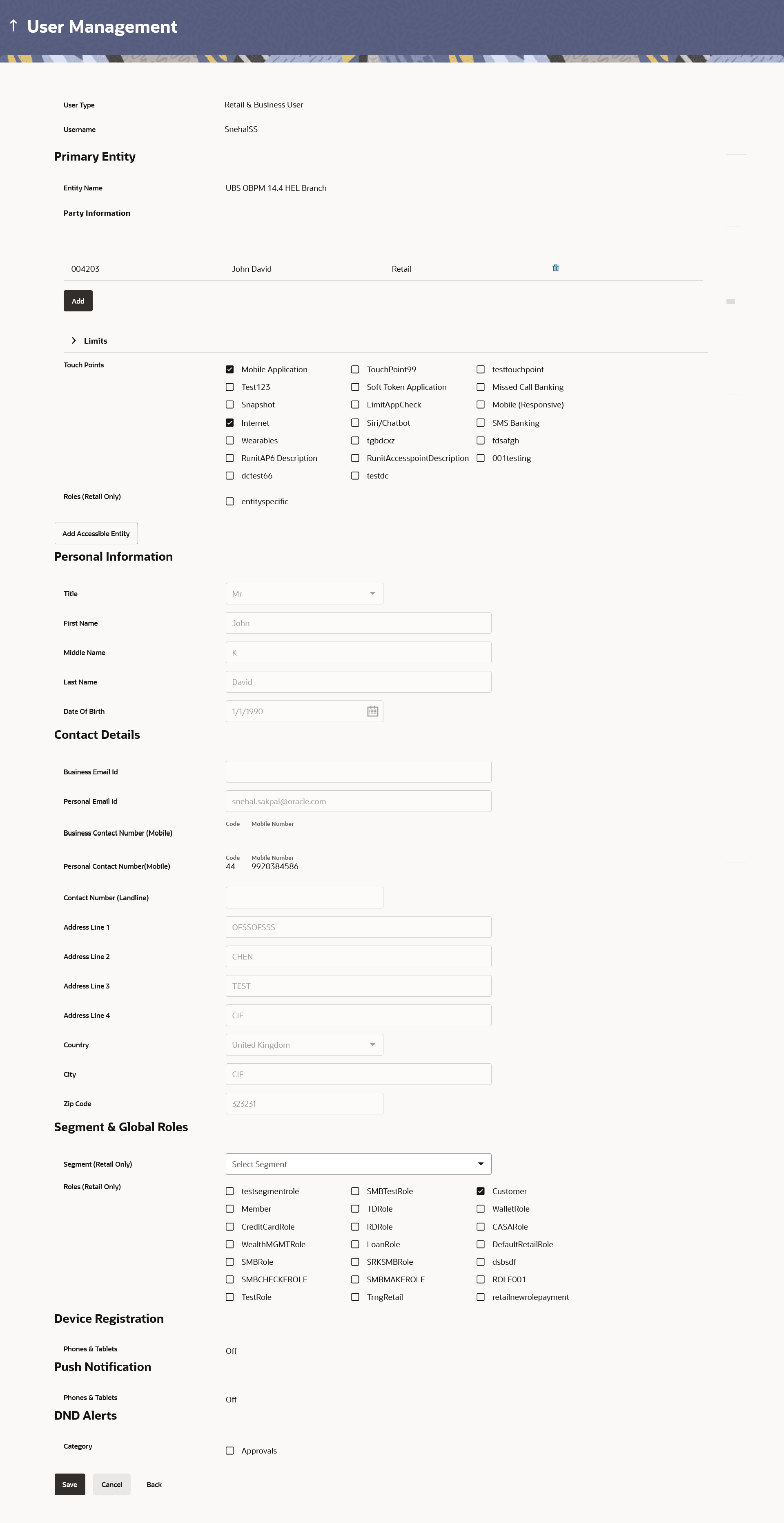 User Management - Edit