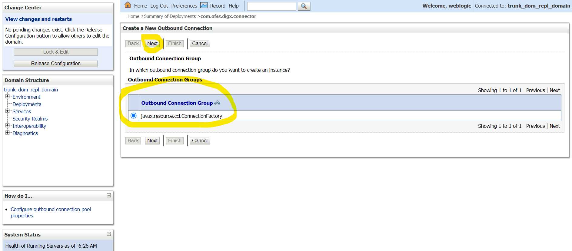 WebLogic configuration for OAuth