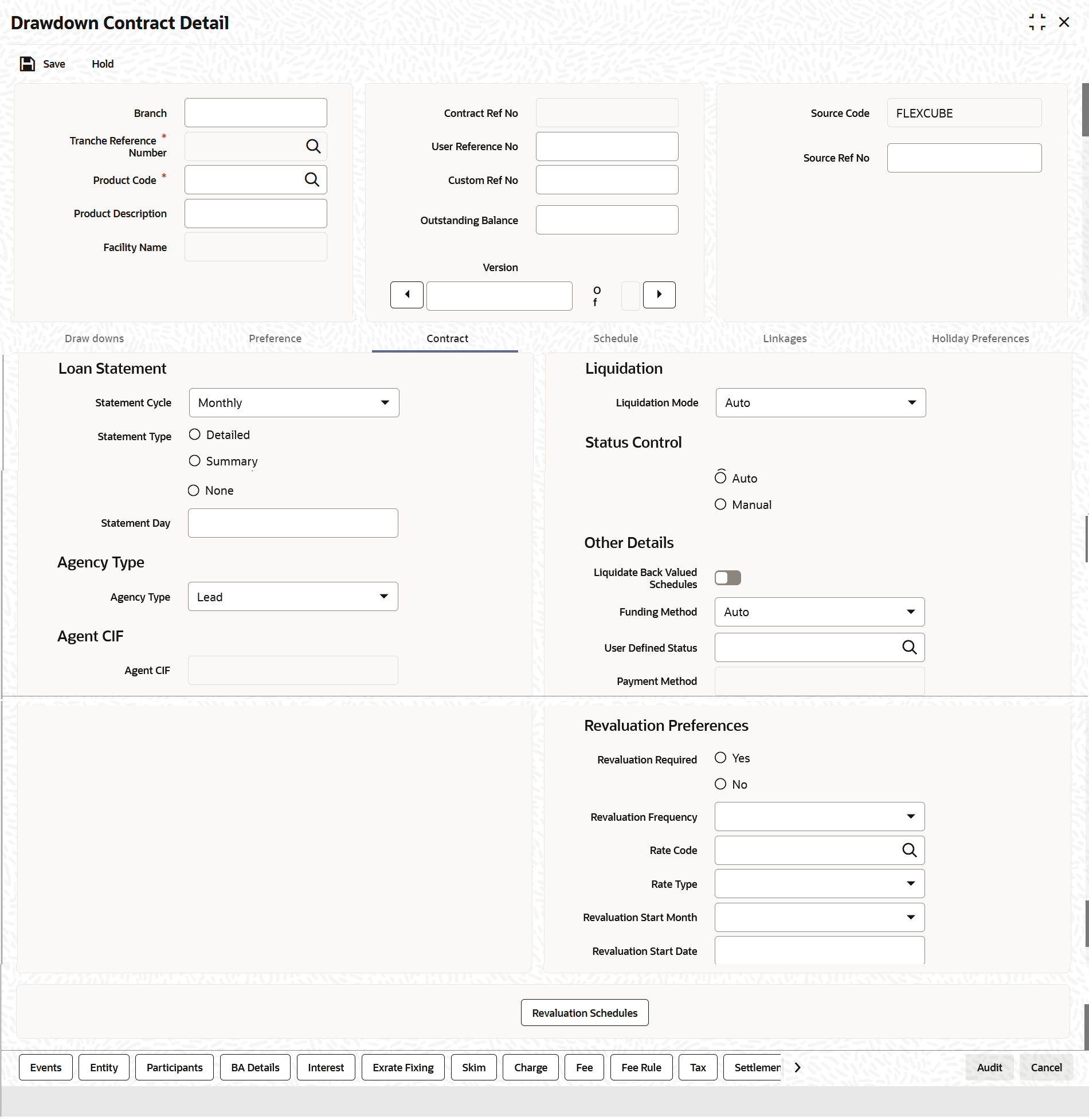 Capturing Details in the ‘Contract’ Tab