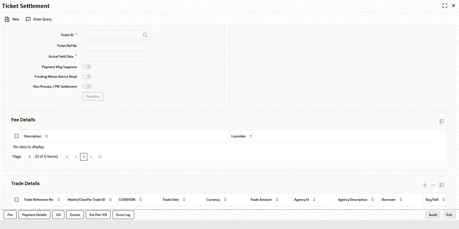 Settling Trades at Ticket Level