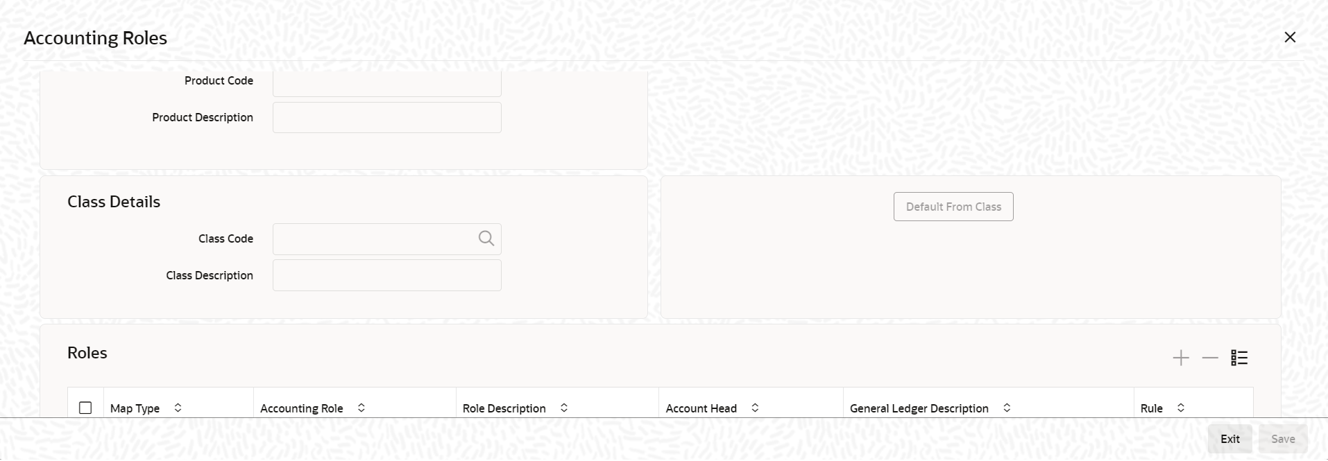 Identifying the Accounting Roles and Heads for a Product