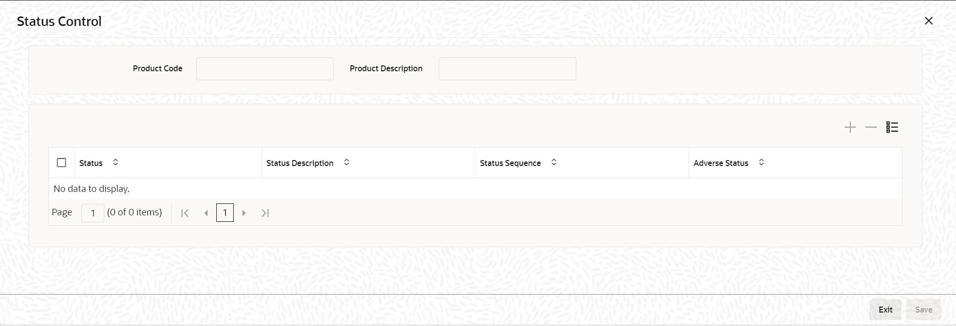 Status control of a product