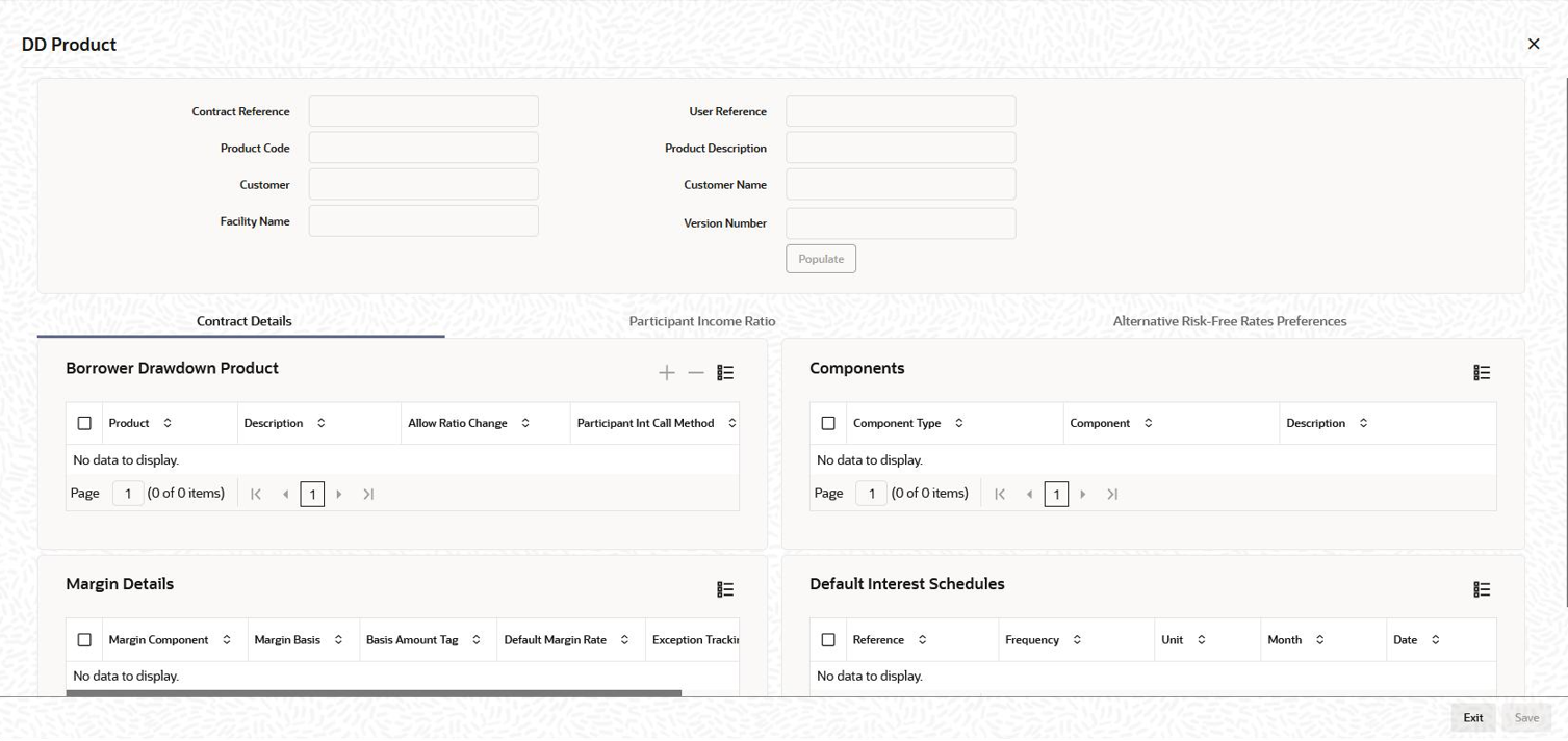Maintaining Drawdown Product Details for the Tranche
