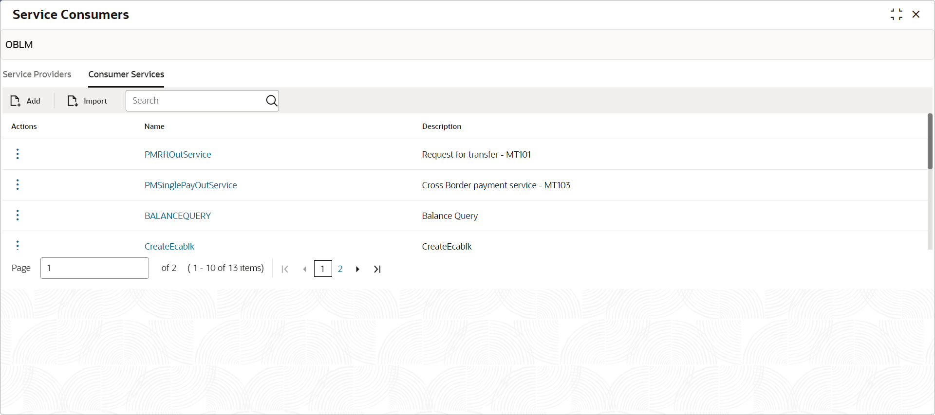 Configuring Consumer Services