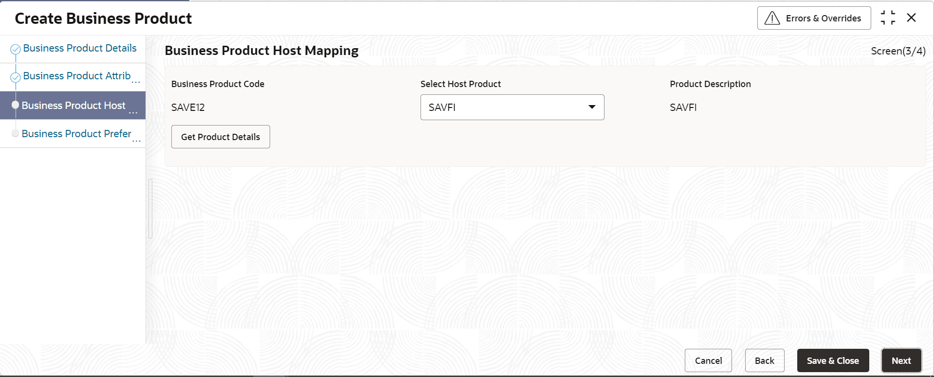 Business Product Host Mapping