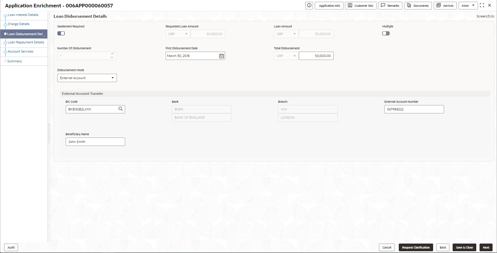 Loan Disbursement Details