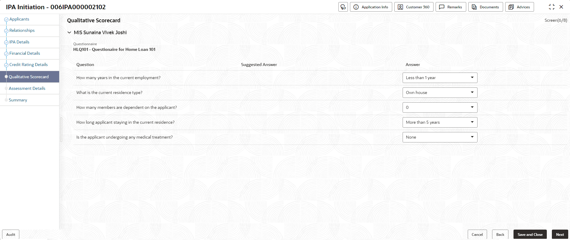 Qualitative Scorecard