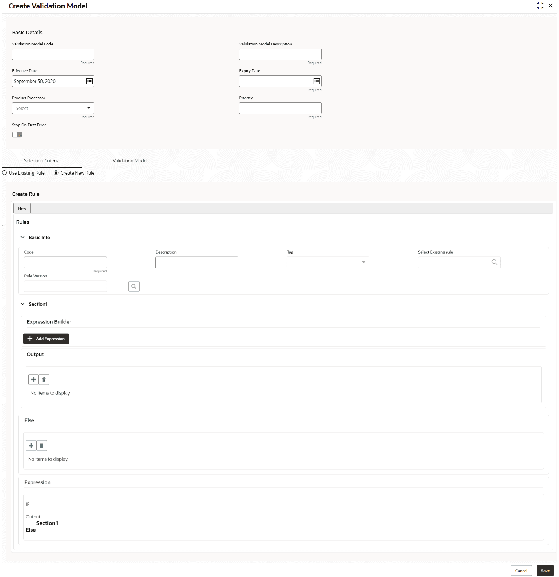 Create Validation Model