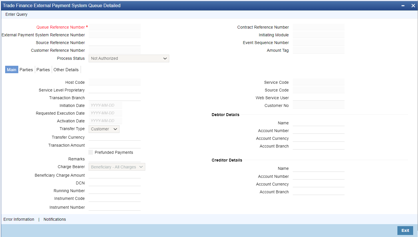 External Payment System Queue