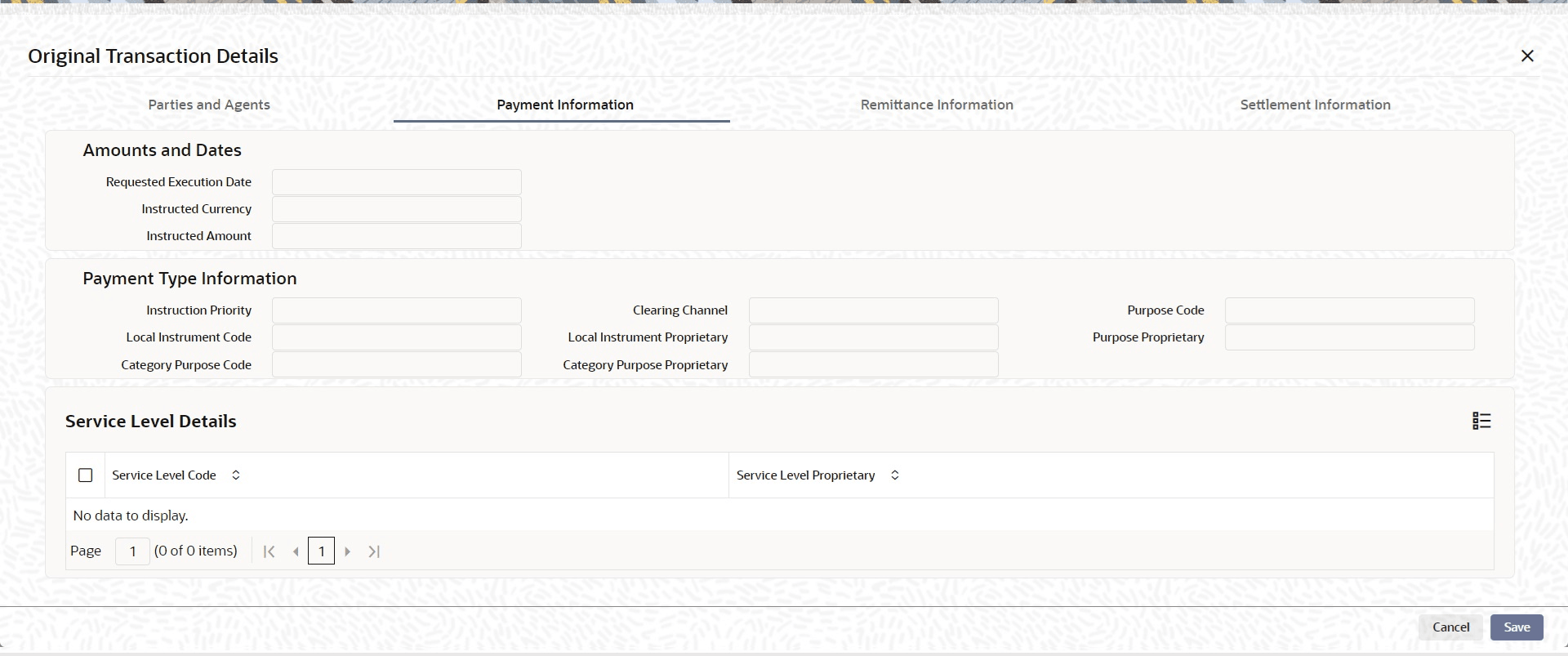 Other Details - Payment Information Tab