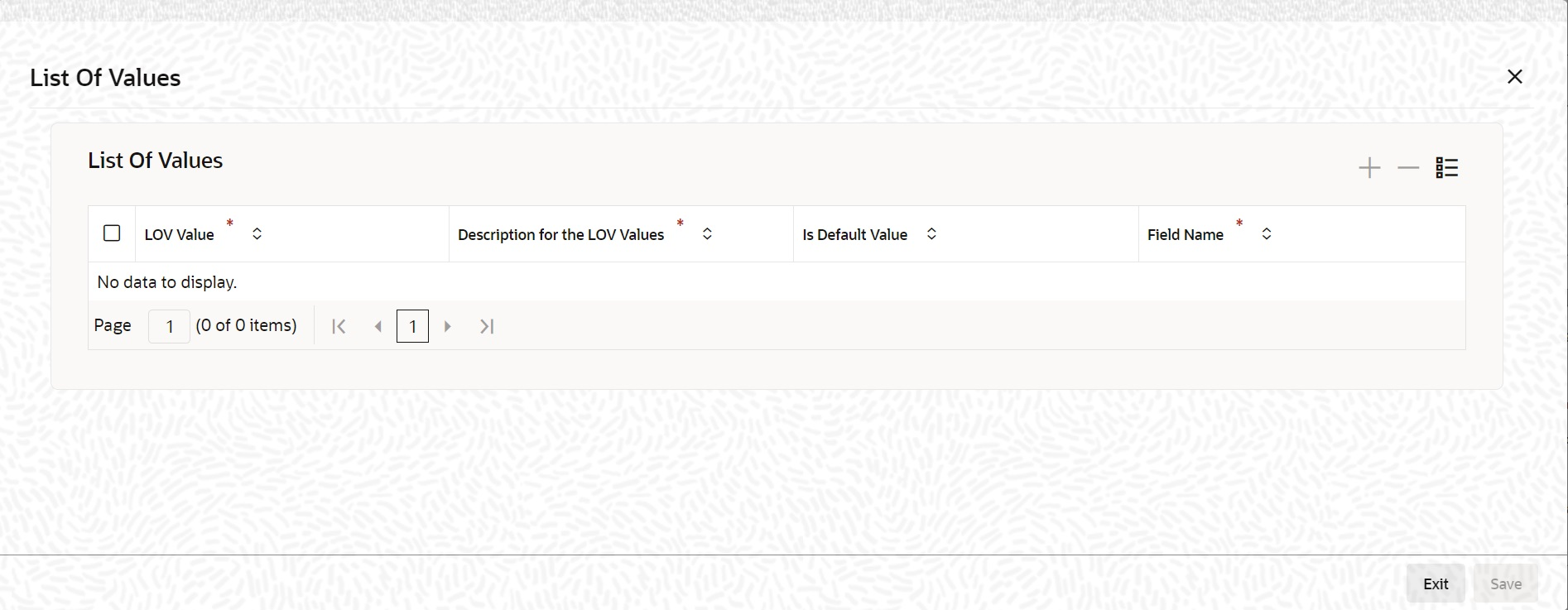 Validation Type - LOV (List of Values)