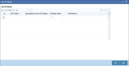 Validation Type — LOV (List of Values)