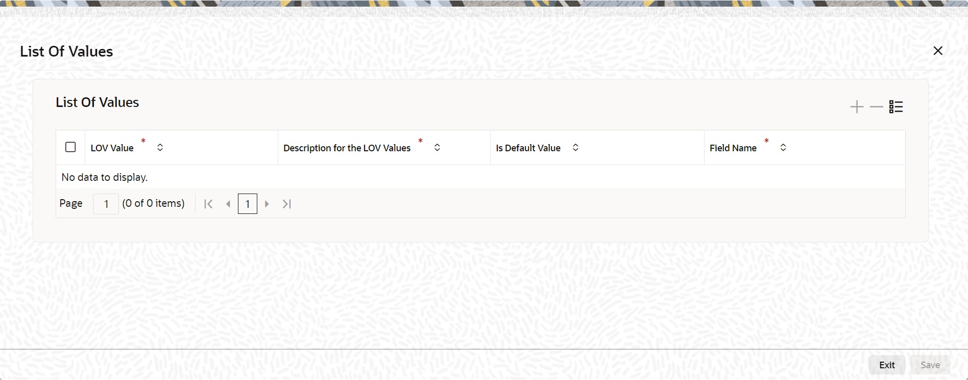 Validation Type — LOV (List of Values)