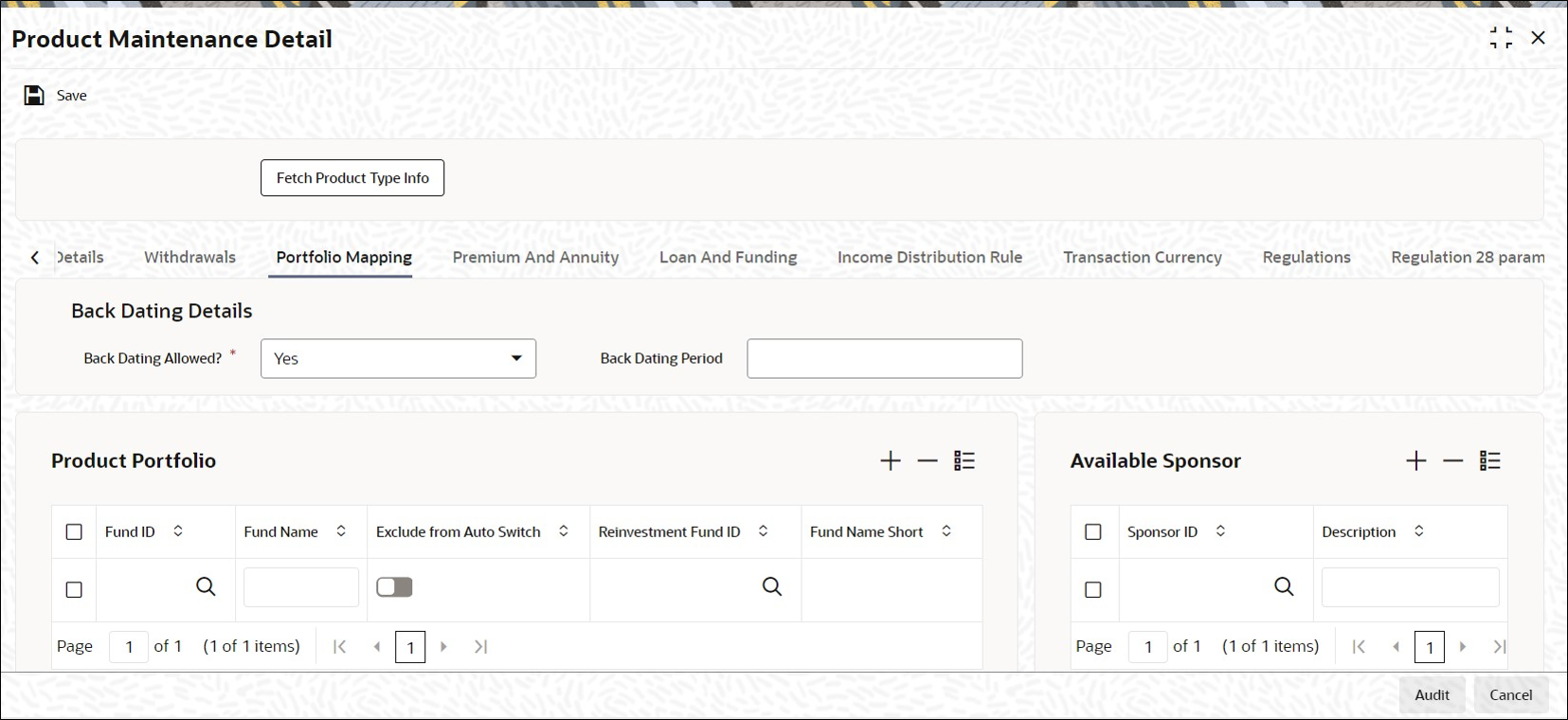Portfolio Mapping Tab