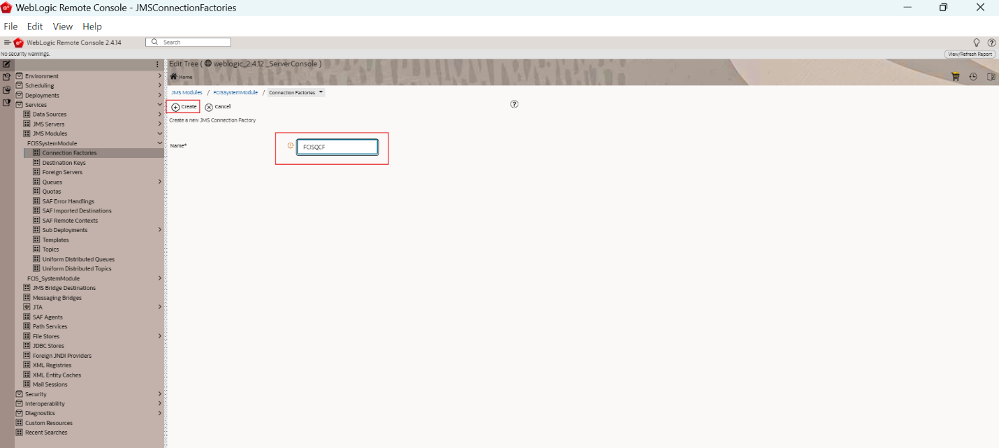 Create JMS Connection Factory