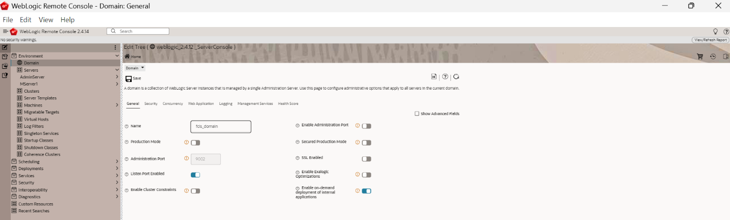 Configure Weblogic Server